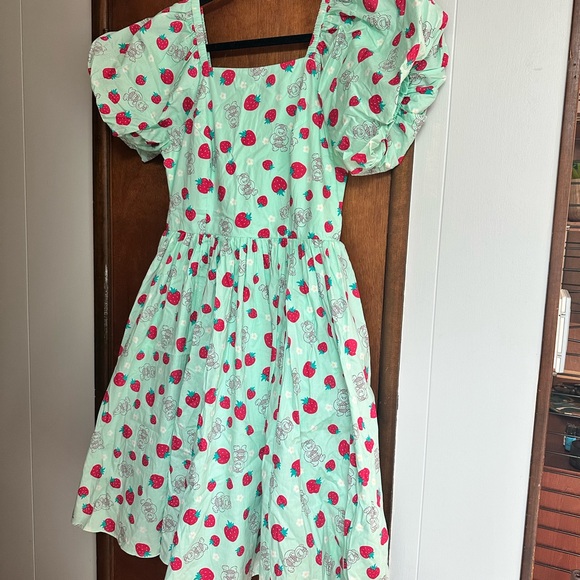 Disney | Dresses | Lotso Strawberry Print Puff Sleeve Disney Dress ...